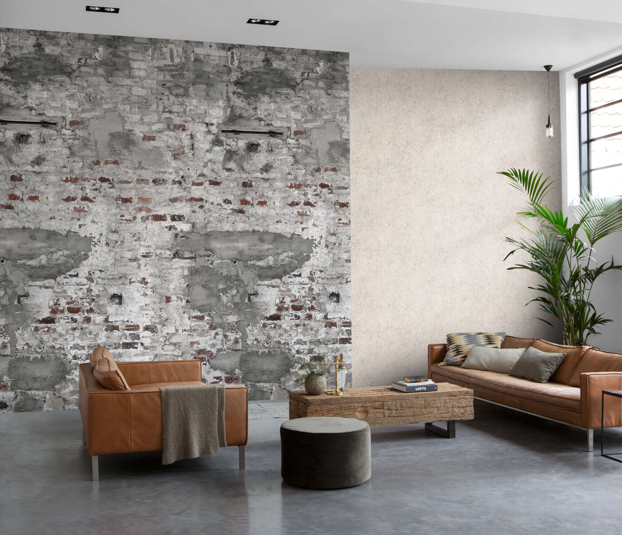 Stone-effect wall mural in grey Factory VI 368116 | 10-368116