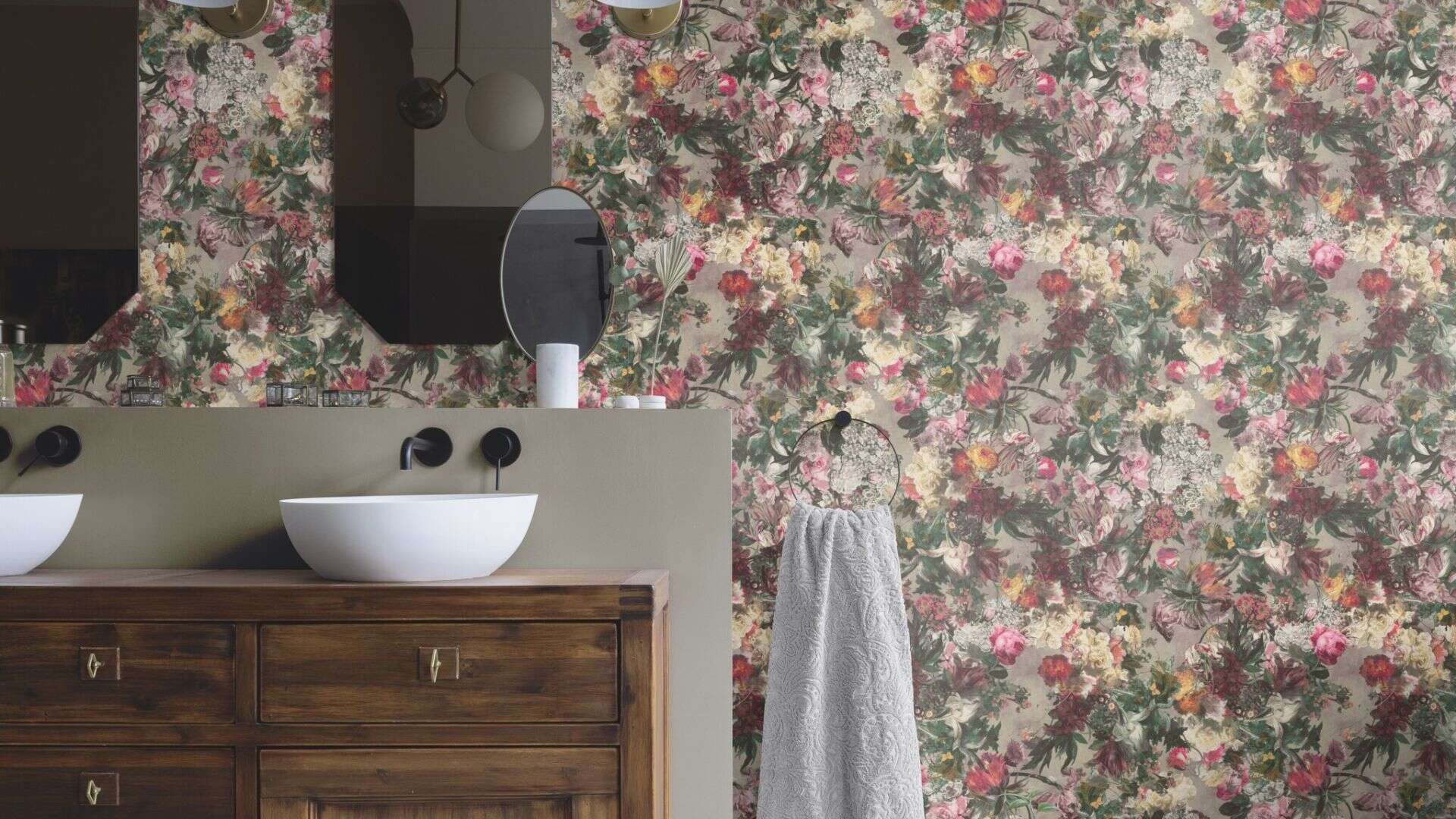 Non-woven floral wallpaper in pink & beige - Passepartout 605631 | 0,53 ...