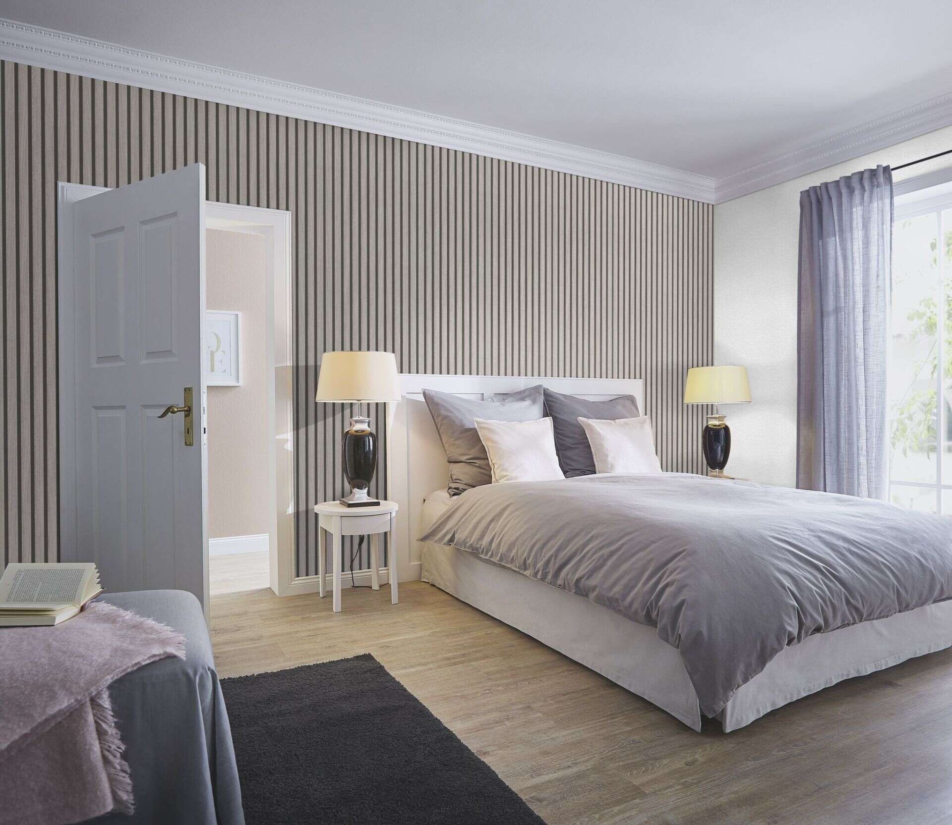 Paper wallpaper 278415 Wood panels in gray | 10-278415