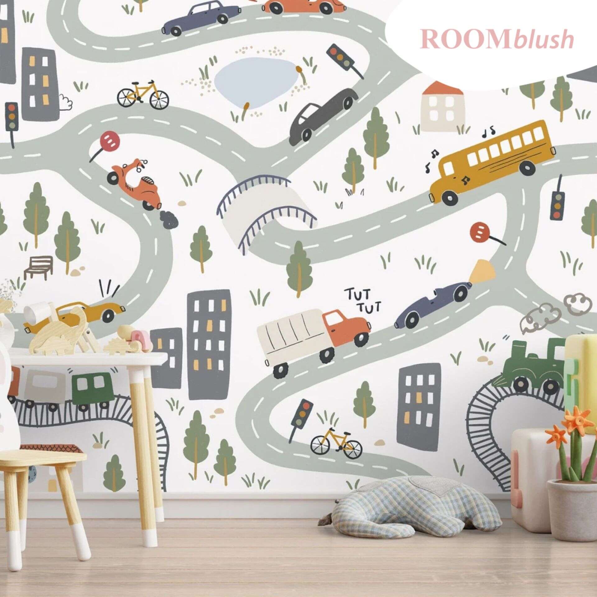 Wall mural Cars in Yellow | Roomblush - RB384 | 3,0 m | 2,85 m | Gelb ...