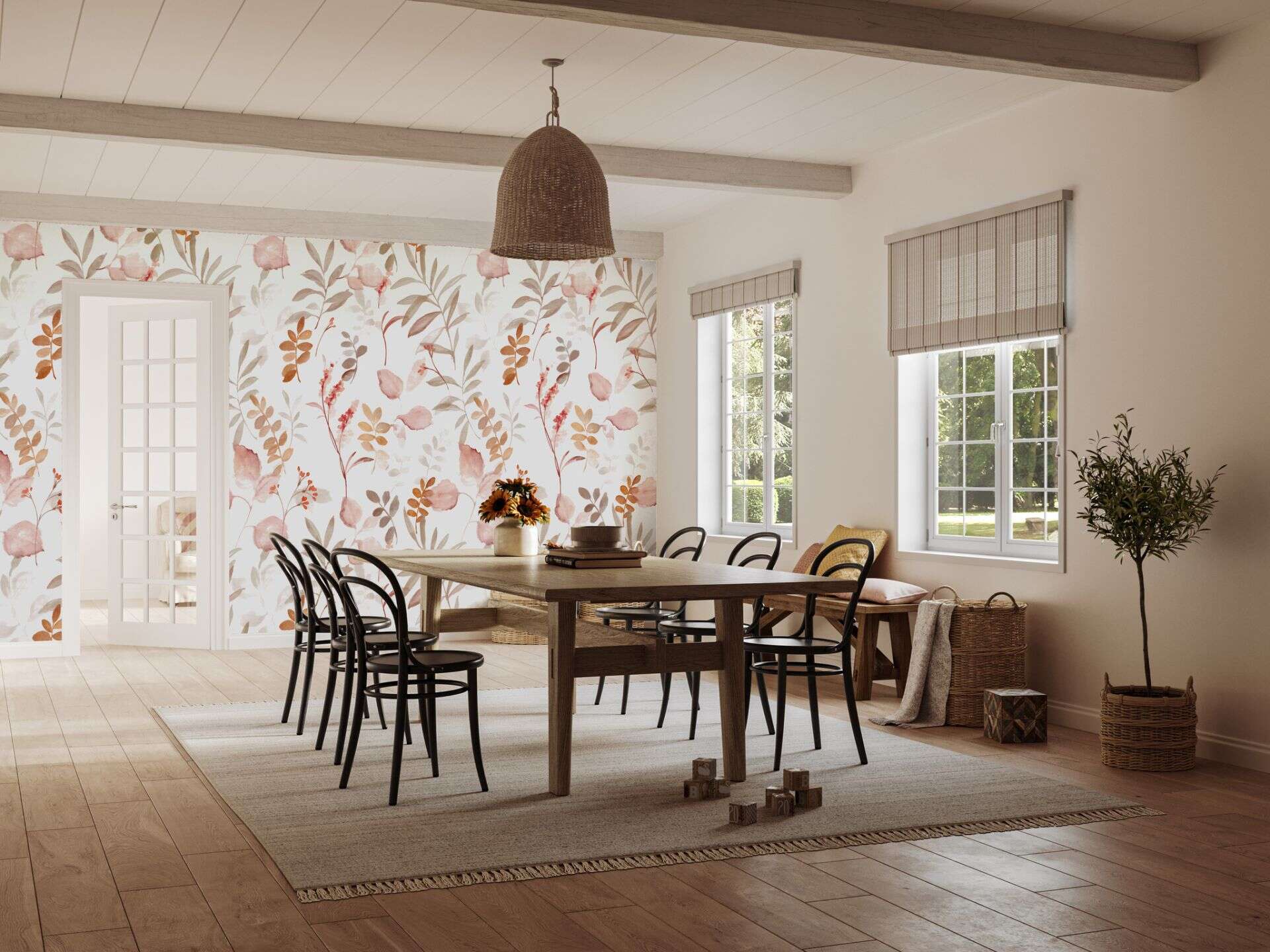 Non-woven wallpaper Branches in Orange | Roomblush - RB472 | 10-300359