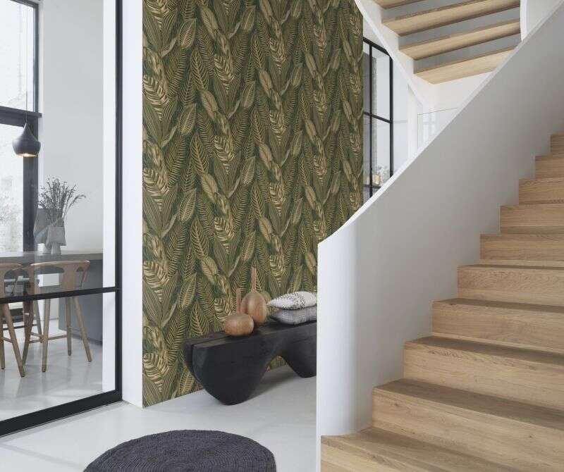 Blätter Vliestapete in Grün-Dunkelgrün African Queen III 751826 | Grün ...