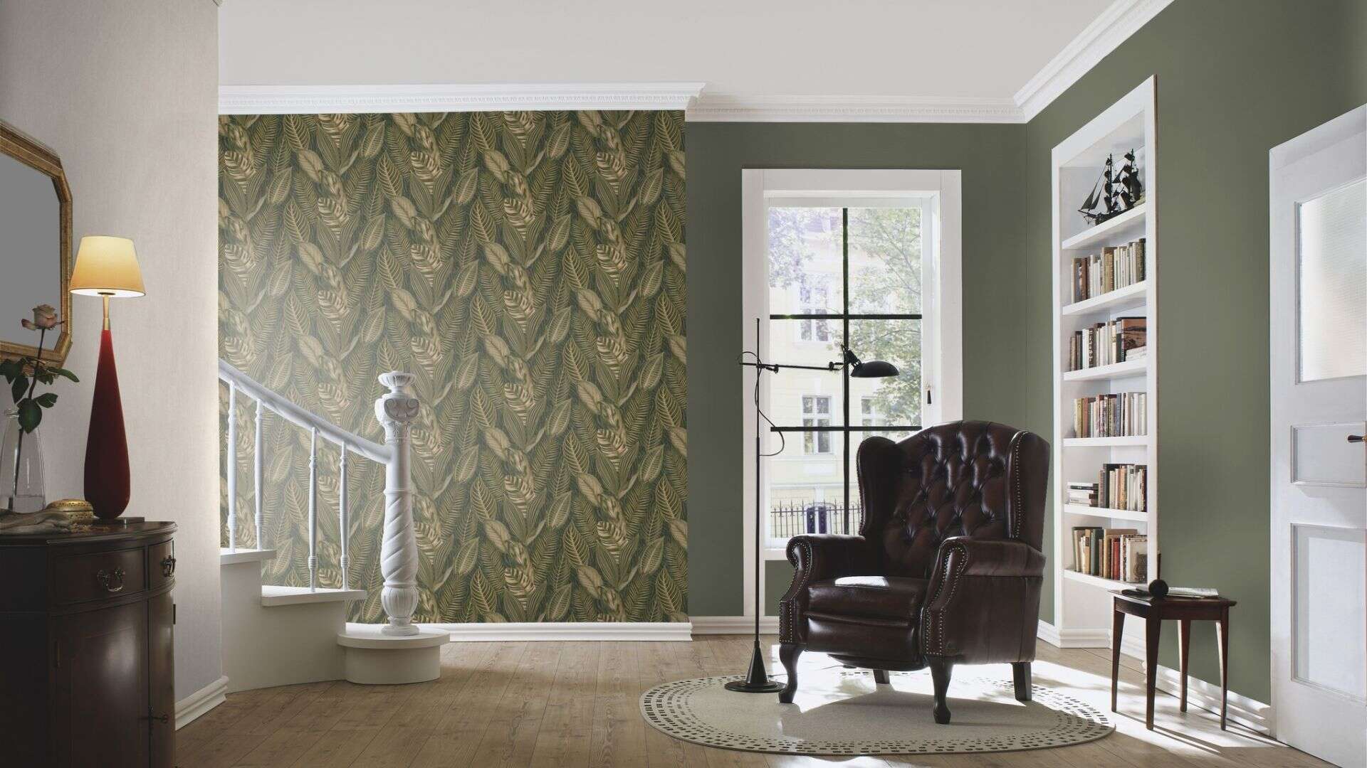 Blätter Vliestapete in Grün-Dunkelgrün African Queen III 751826 | Grün ...