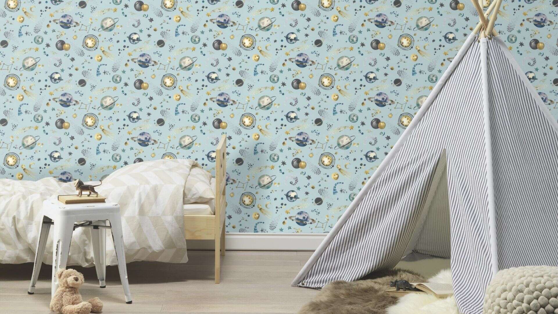 Wallpaper space and planets in Blue Kids World 300949 | 0,53 m | 10,05 ...